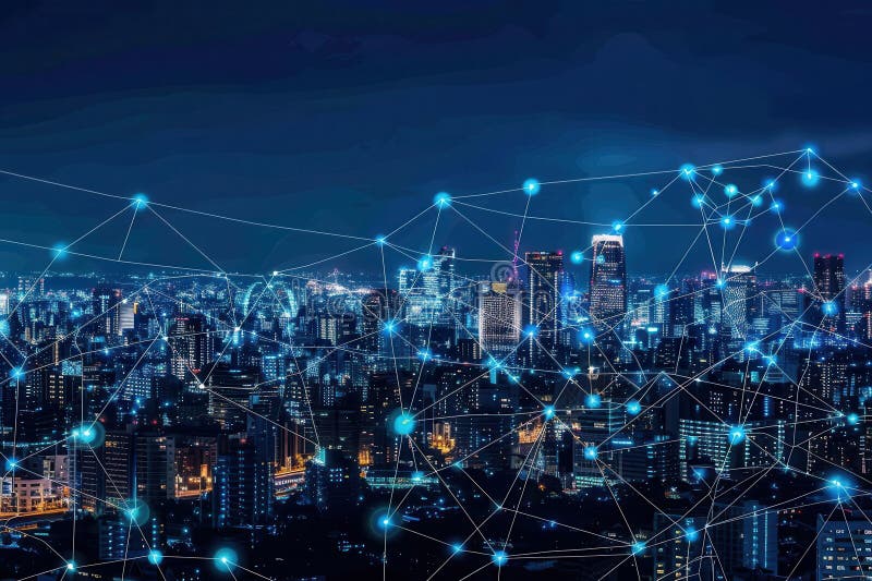 Wireless City Infrastructure Concept Stock Illustration - Illustration ...