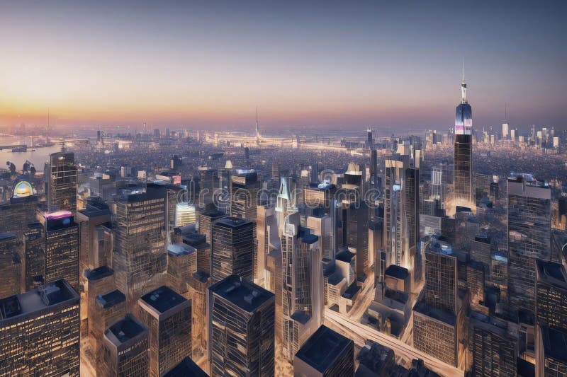 Wireless City a Nighttime Technology Concept .AI Generated Stock ...