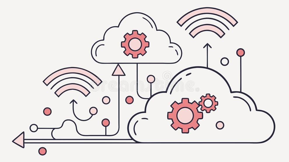 Wireless Cloud Connectivity Vector for Modern Tech & IoT Innovations, Vector Design Generative ...