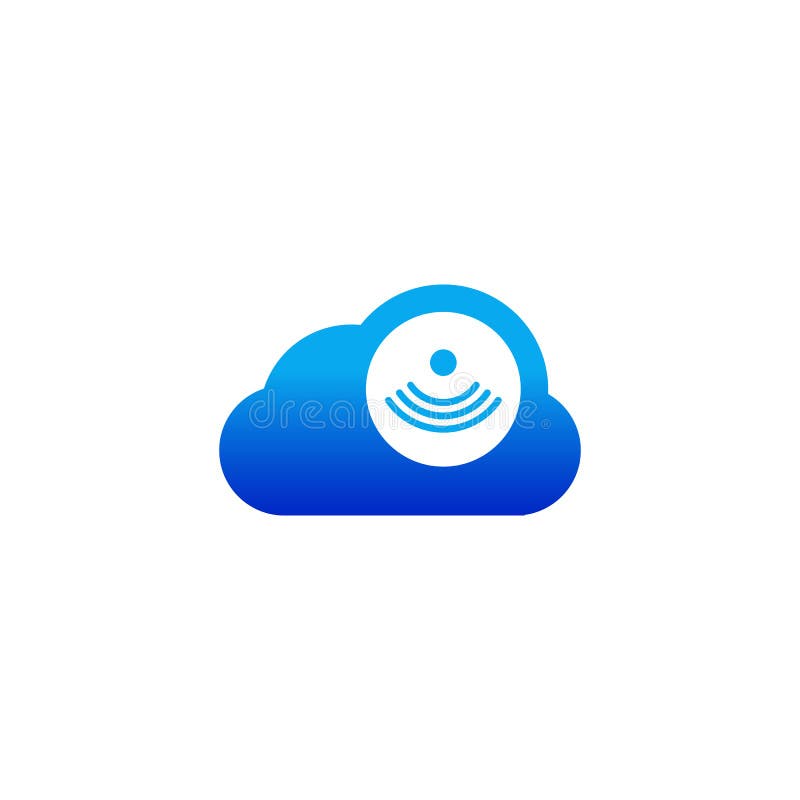 Wireless Cloud Logo Design Vector Icon. Cloud Tech Logo Design Stock ...