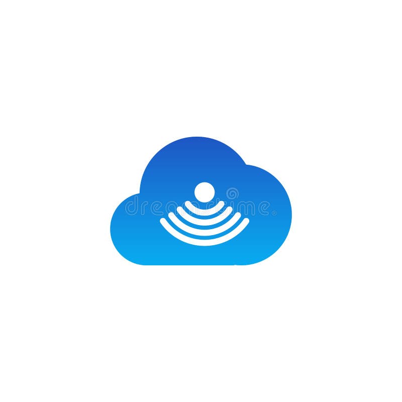 Wireless Cloud Logo Design Vector Icon. Cloud Tech Logo Design Stock ...