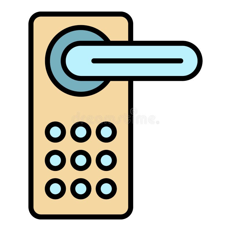 Wireless Combination Lock Icon Color Outline Vector Stock Vector ...