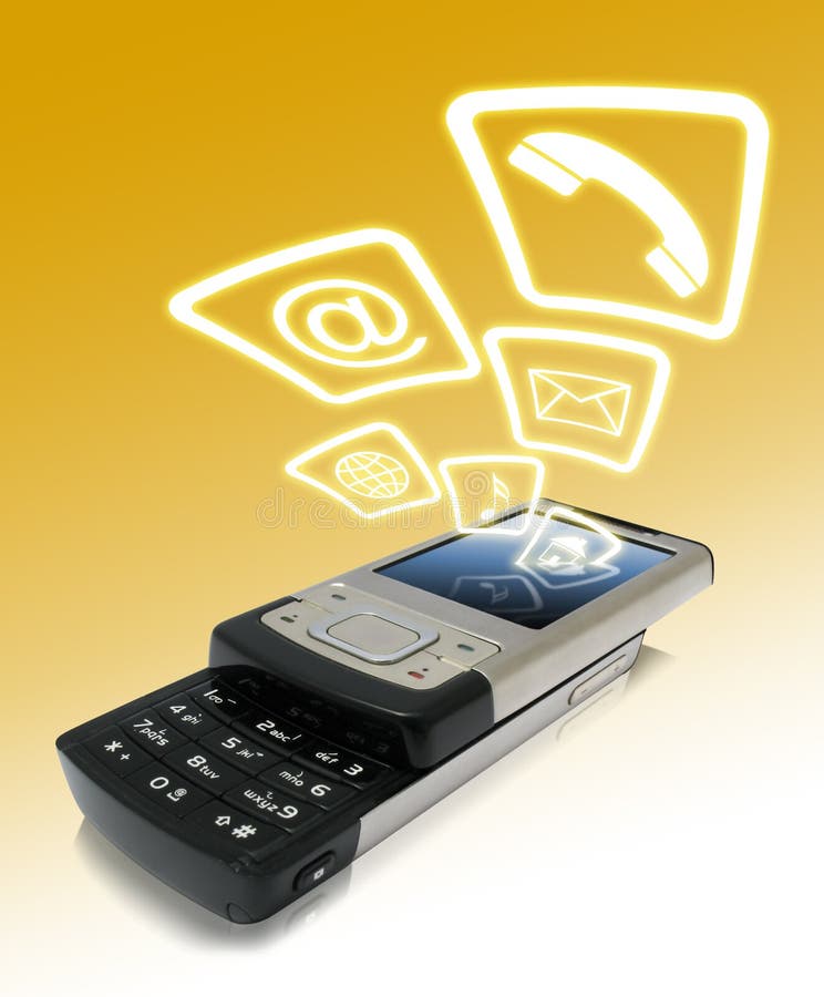 Laptop and Mobile Phone. Communication Concept. Stock Image - Image of ...