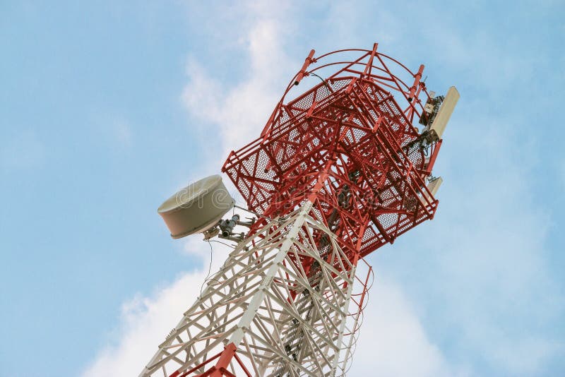 Wireless Communication Antenna Transmitter. Telecommunication Tower ...