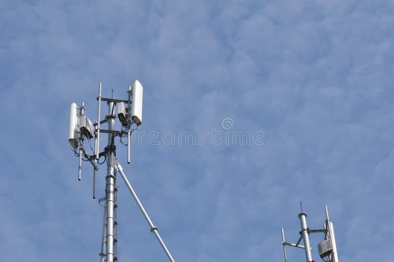 Wireless Communication Antenna Stock Photo - Image of industry ...