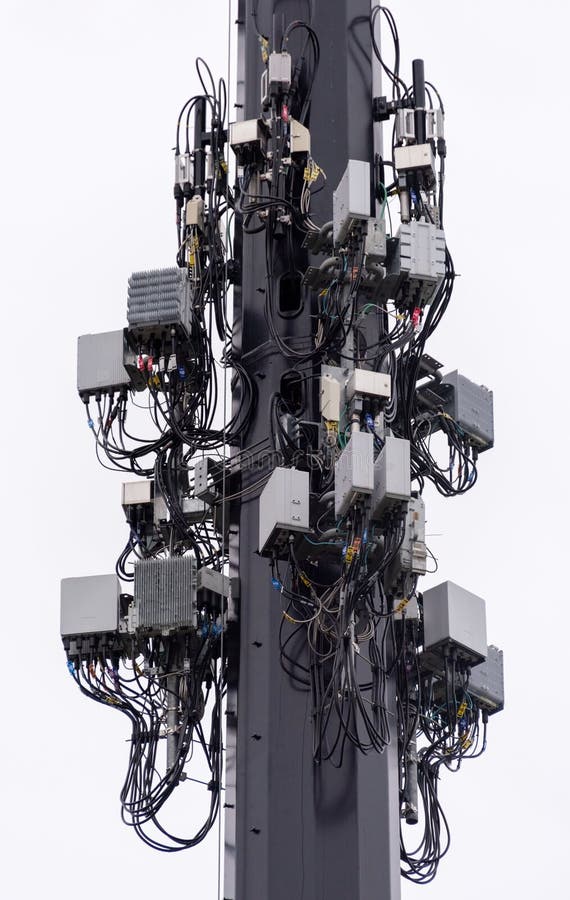 Wireless Communication Equipment Mounted on Big Lightening Pole ...