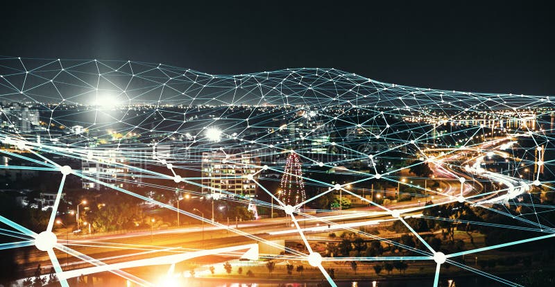 Wireless Communication and Networking Stock Image - Image of urban ...