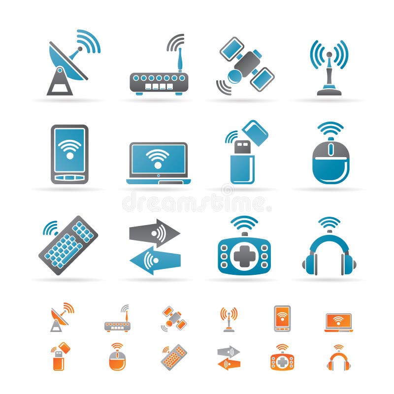 Wireless and Communication Technology Icons Stock Vector - Illustration ... Wireless and Communication Technology Icons Stock Vector - Illustration ...