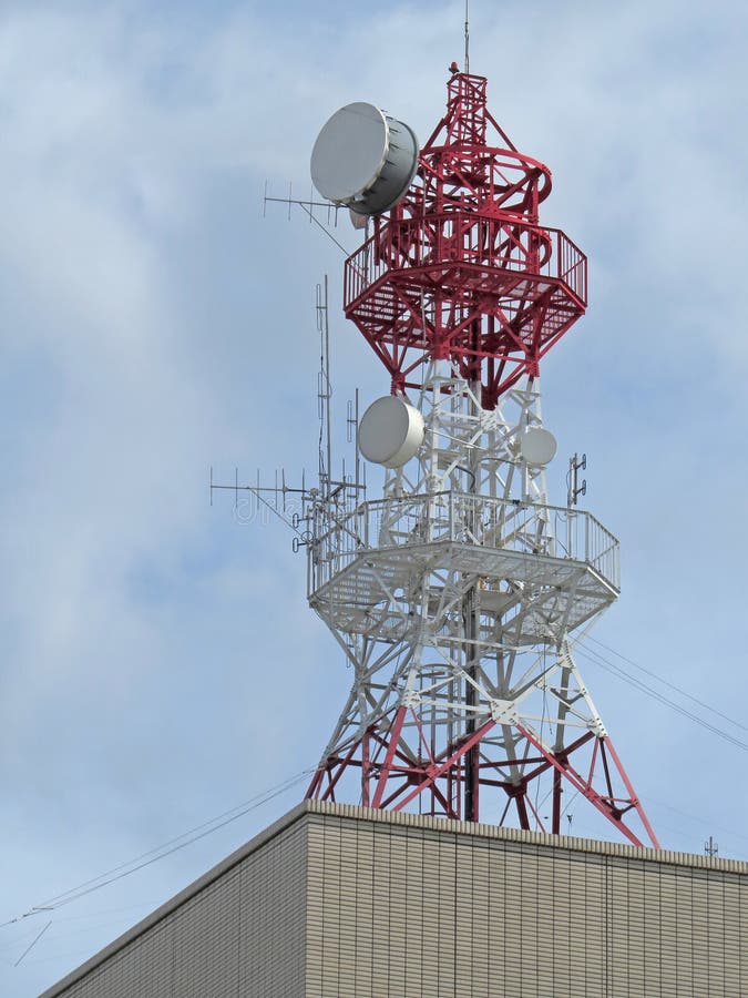 Wireless Communication Tower Stock Image - Image of electronic ...