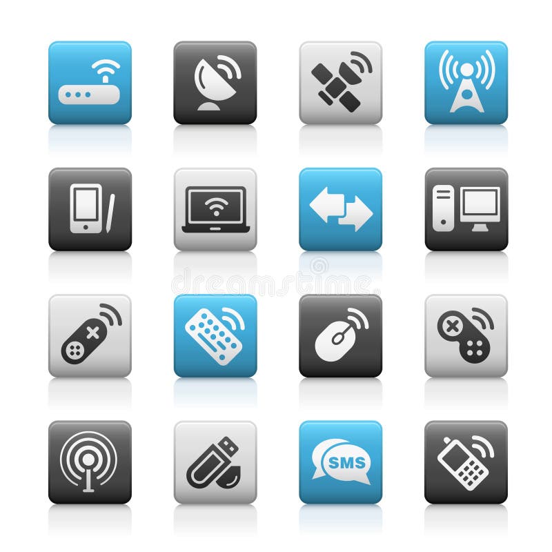 Wireless & Communications // Matte Icons Series Stock Vector ...