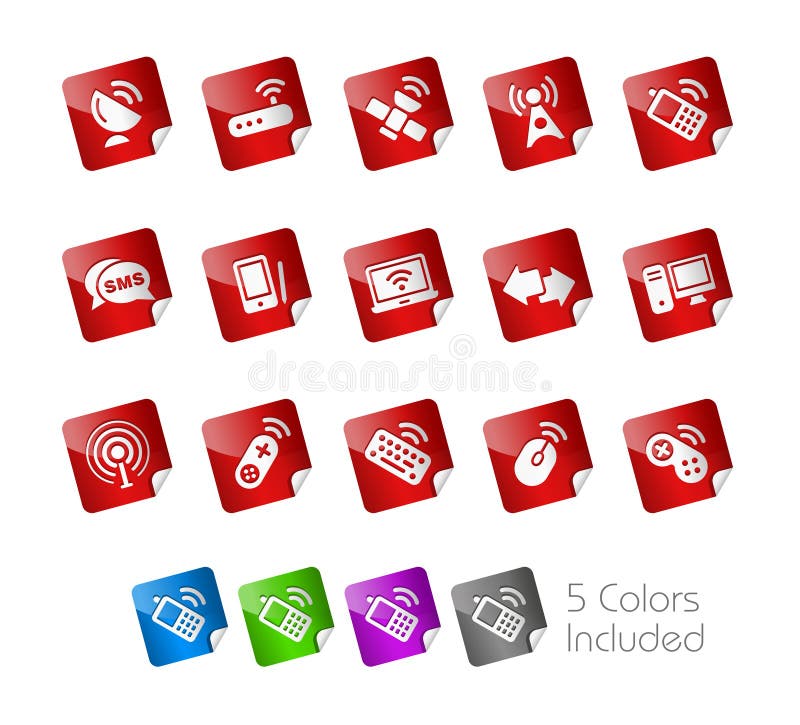 Wireless & Communications// Stickers Stock Vector - Illustration of ...
