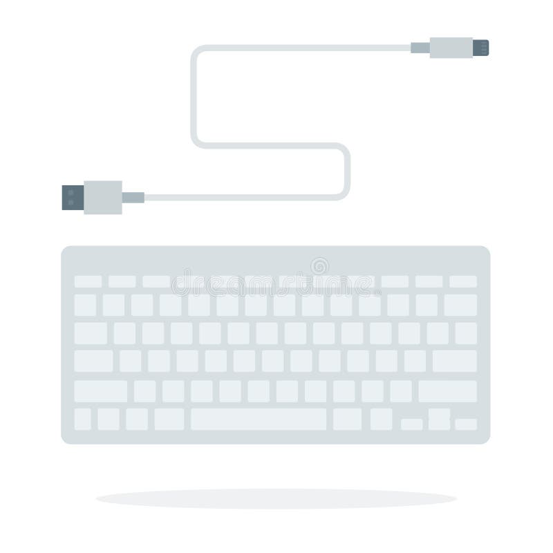 Wireless Computer Keyboard and Usb Cable Stock Illustration ...