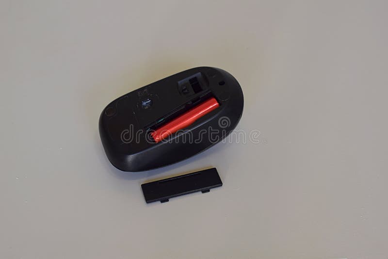 Wireless Computer Mouse and Battery Stock Image - Image of isolated ...