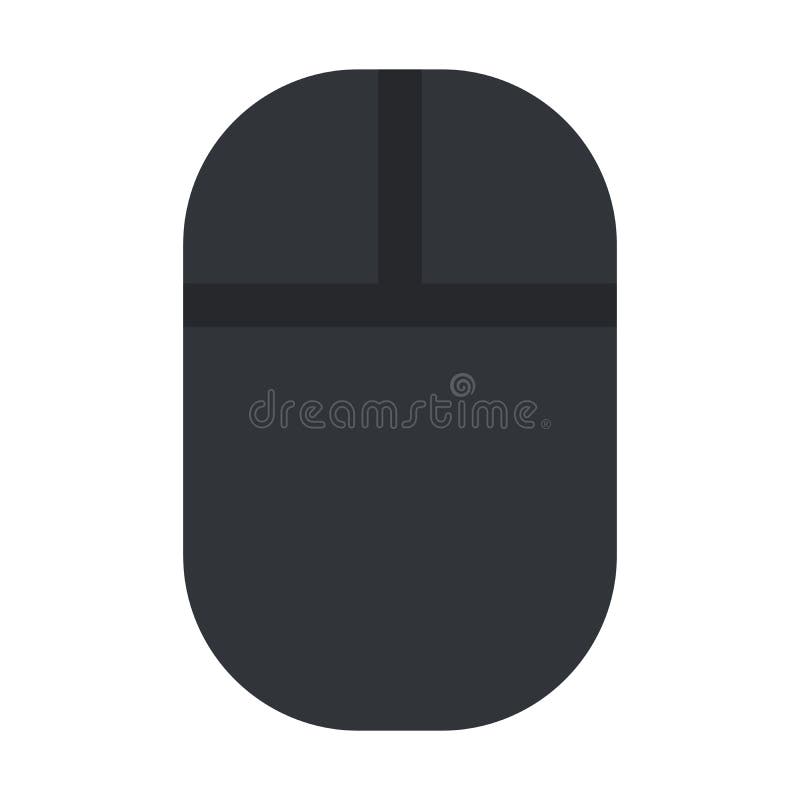 Wireless Computer Mouse in Black Vector Flat Isolated Stock Vector ...