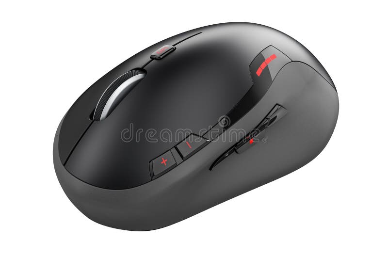 Wireless Computer Mouse, Top View. 3D Rendering Stock Illustration ...