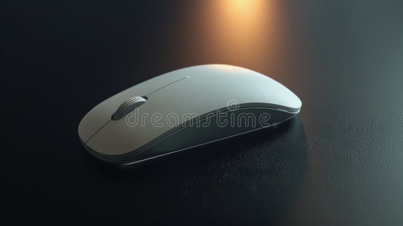 Wireless Computer Mouse on Dark Surface, Close-up View. Modern ...
