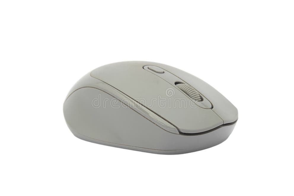 Wireless Computer Mouse in Gray Isolated on White Background Featuring ...