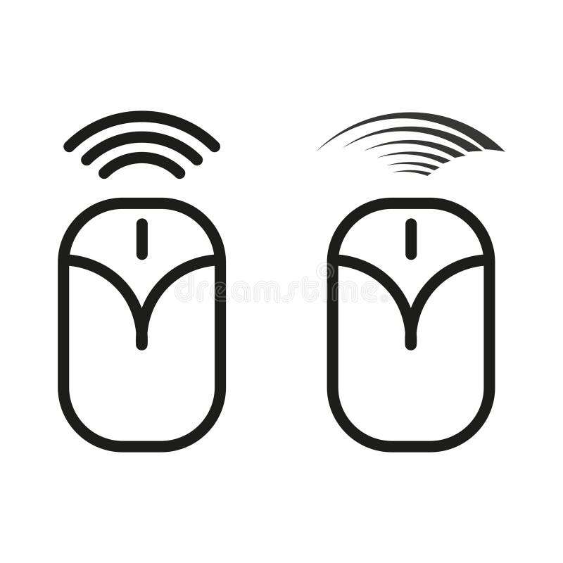 Wireless Computer Mouse Icons. Abstract Vector Technology Symbols. Wi ...
