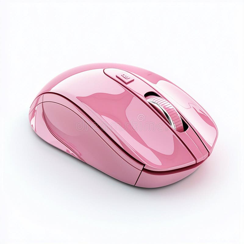 Wireless Computer Mouse Pink Color Ergonomic Design Device Isolated on ...