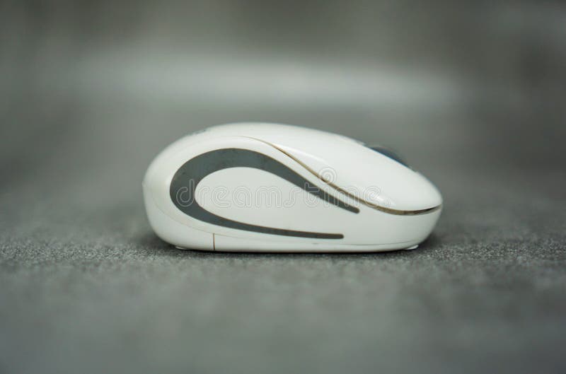Wireless Computer Mouse Side View Isolated on Gray Background Stock ...