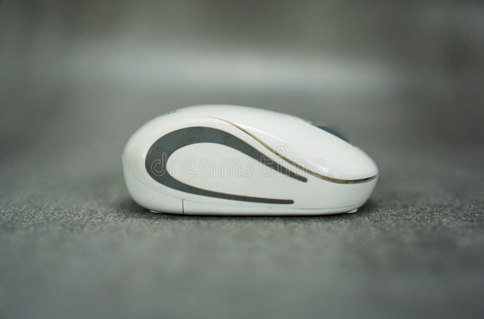Wireless Computer Mouse Side View Isolated on Gray Background Stock ...