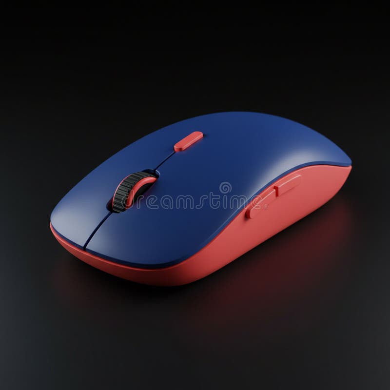 A Wireless Computer Mouse with a Sleek, Ergonomic Design. the Top is ...