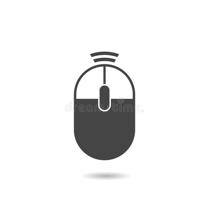 Wireless Computer Mouse System Icon with Shadow Stock Illustration ...