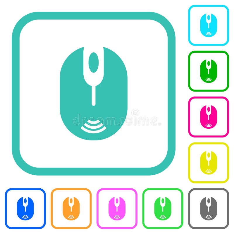 Wireless Computer Mouse Vivid Colored Flat Icons Stock Vector ...