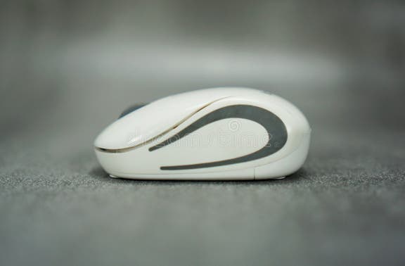 Wireless Computer Mouse Side View Isolated on Gray Background Stock ...