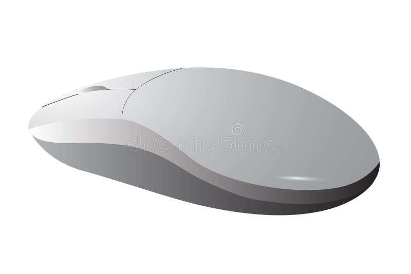 Wireless Computer Mouse at White Stock Vector - Illustration of device ...