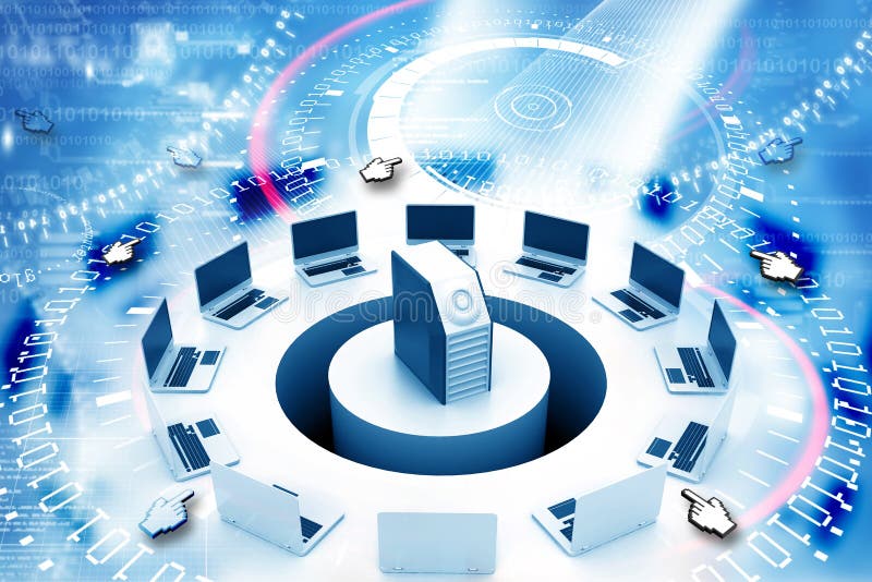 Wireless computer network stock illustration. Illustration of security ...