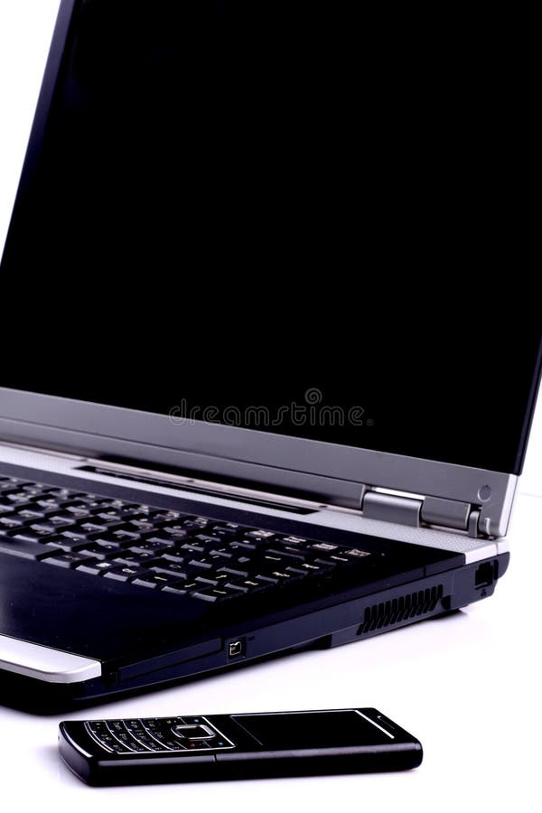 Two Mobile Devices. Wireless Connect. Stock Photo - Image of black ...