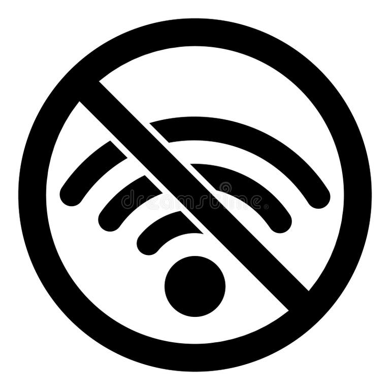 Wireless Connection Ban Solid Icon, Prohibited Elements Concept. Vector ...