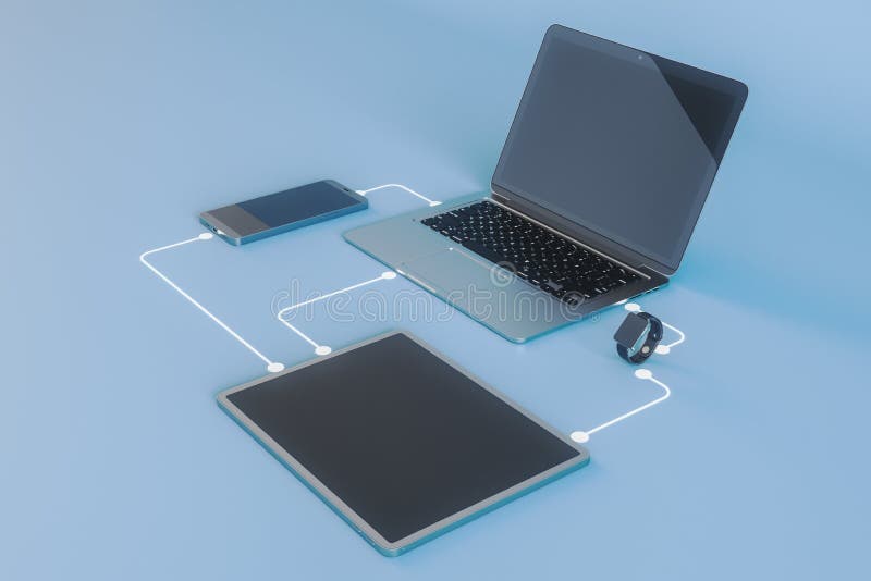 Wireless Connection and Cloud Data Exchange Concept with Perspective ...