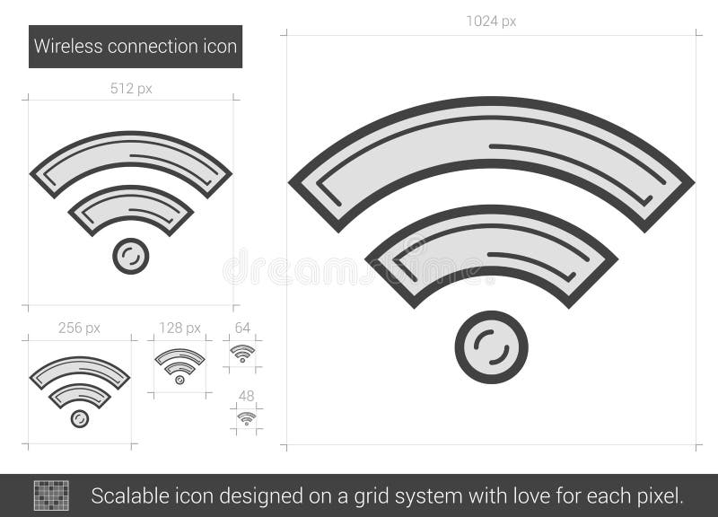 Wireless Connection Line Icon. Stock Vector - Illustration of ...