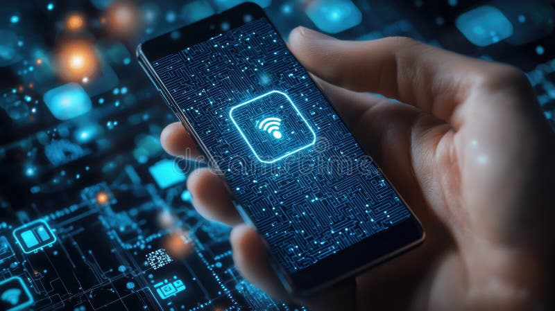 Wireless Connection - Mobile Phone Stock Illustration - Illustration of ...