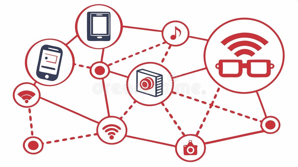 Wireless Connection Network, Digital Devices and Connectivity Vector ...