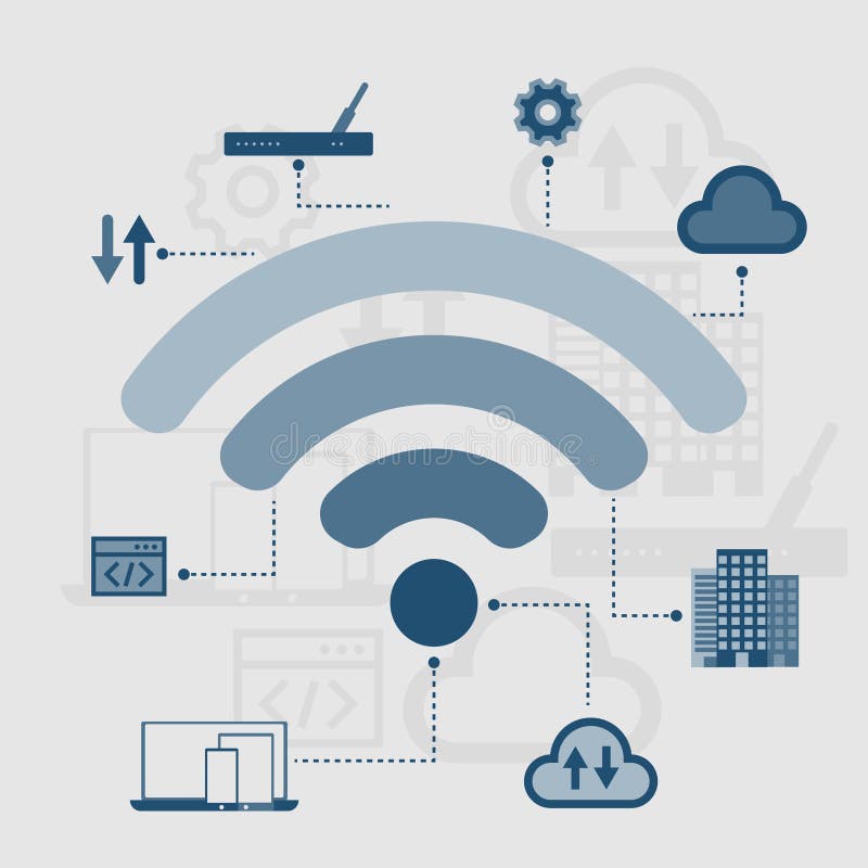 Wireless Connection Network Technology, Vector Illustration Stock ...