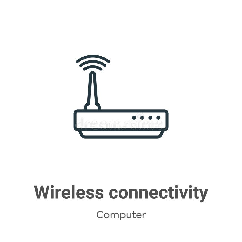 Outline Connectivity Vector Icon Isolated Black Simple Line Element
