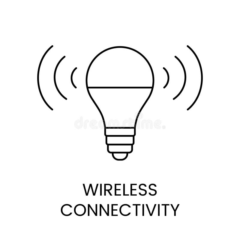 Wireless Connectivity in Vector Line Icon Stock Vector - Illustration ...