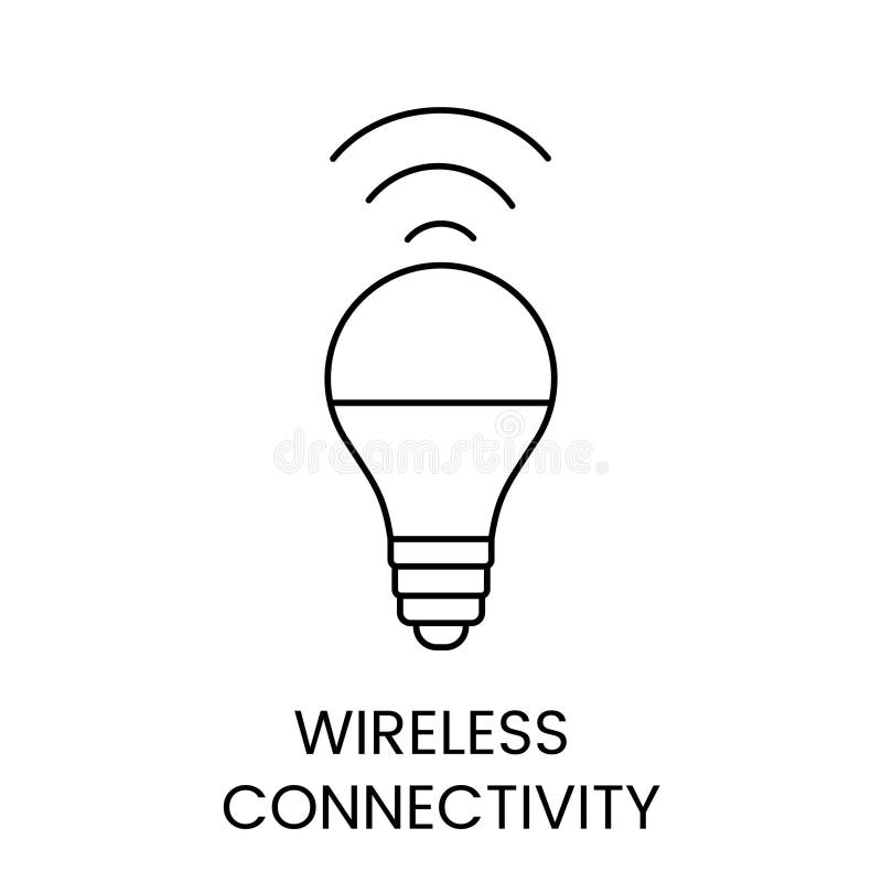 Wireless Connectivity in Vector Line Icon Stock Vector - Illustration ...