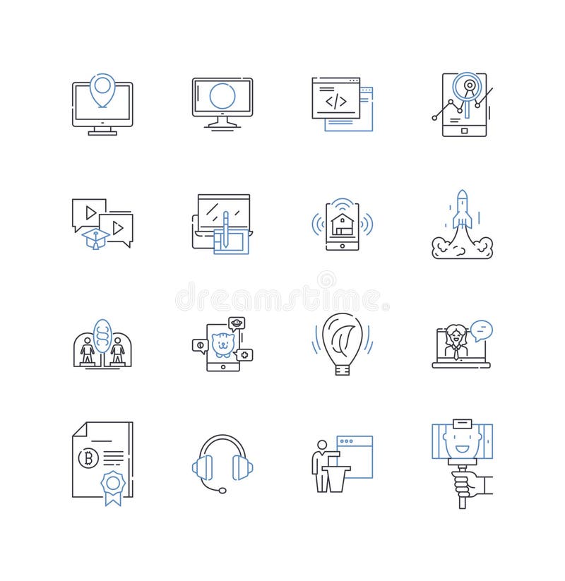 Wireless Construction Line Icons Collection. Infrastructure, Nerk ...