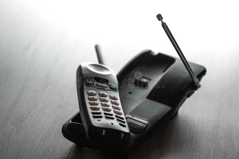 Wireless Cordless Telephone on the Table. Stock Image - Image of ...