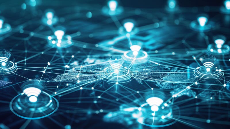 Wireless Data Network and Connection Technology Concept. Generative Ai ...