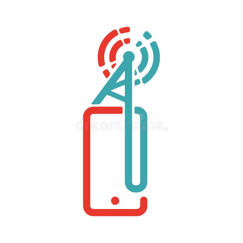 Wireless Data Network Icon on Smartphone Screen Vector. Stock Vector ...