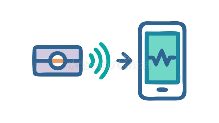 Wireless Data Transfer To Phone Icon for NFC and Connectivity, Vector ...