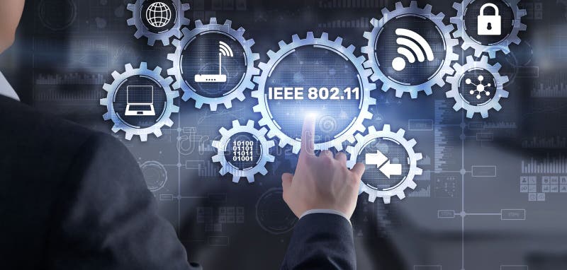 Wireless Data Transmission Concept IEEE. 802.11. Stock Photo - Image of ...