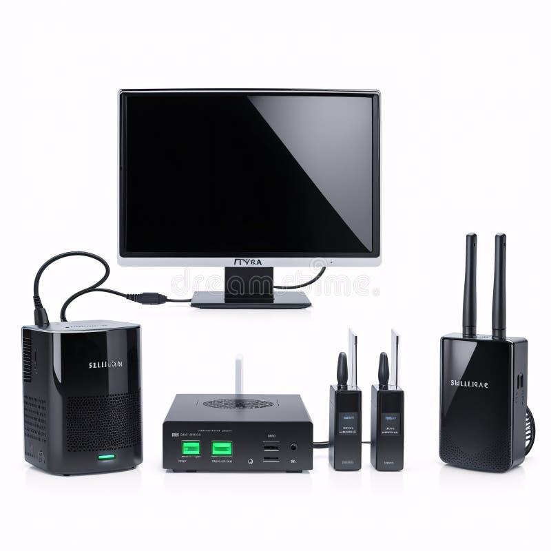 Wireless Device with an Antenna is Isolated on a White Background ...