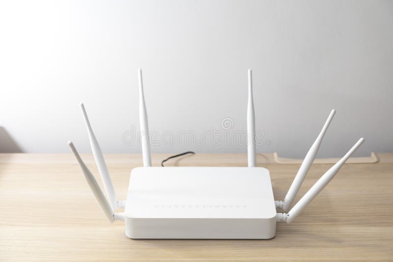 Wireless Device for Broadband Wi-Fi 6 Network in Office or Home. Stock ...