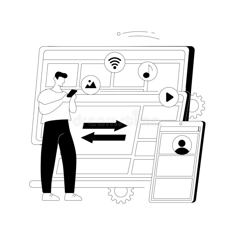 Wireless Device Connection Abstract Concept Vector Illustration. Stock ...